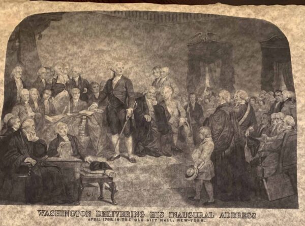George Washington Inaugural Address Parchment replica in tube ...