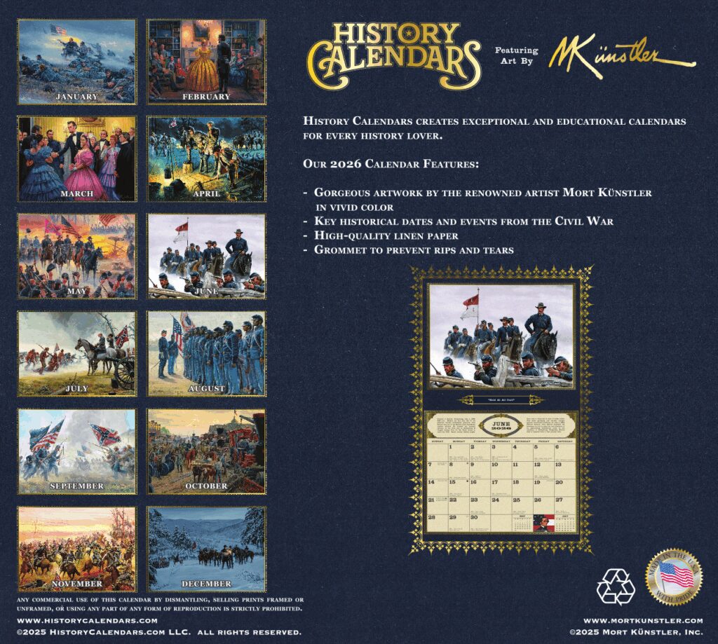 The 2026 Mort Künstler Civil War Calendar – Blue - Heartfelt History™