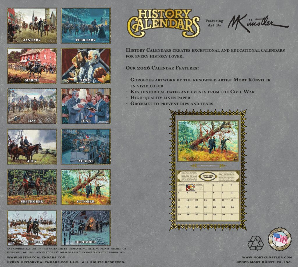 The 2026 Mort Künstler Civil War Calendar – Gray - Heartfelt History™