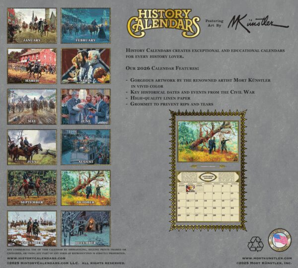 The 2026 Mort Künstler Civil War Calendar – Gray - Heartfelt History™