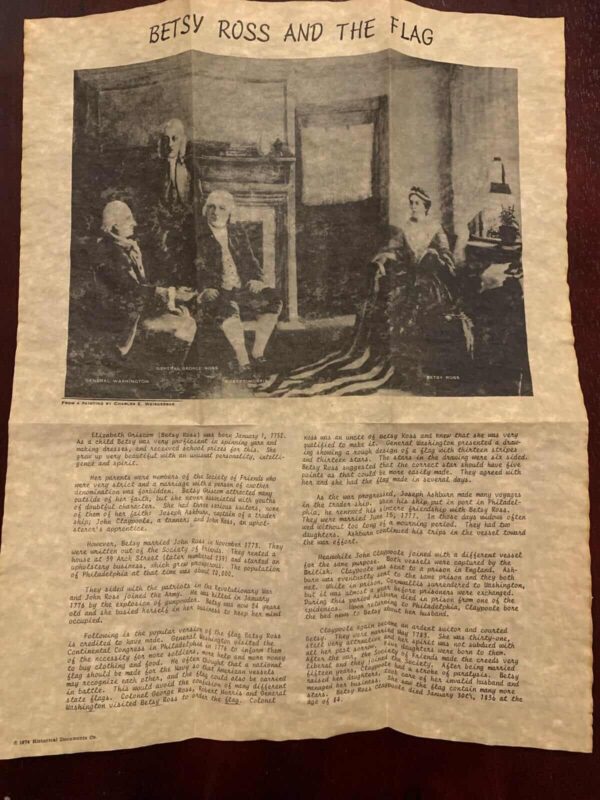 Betsy Ross And The Flag Parchment - Heartfelt History™