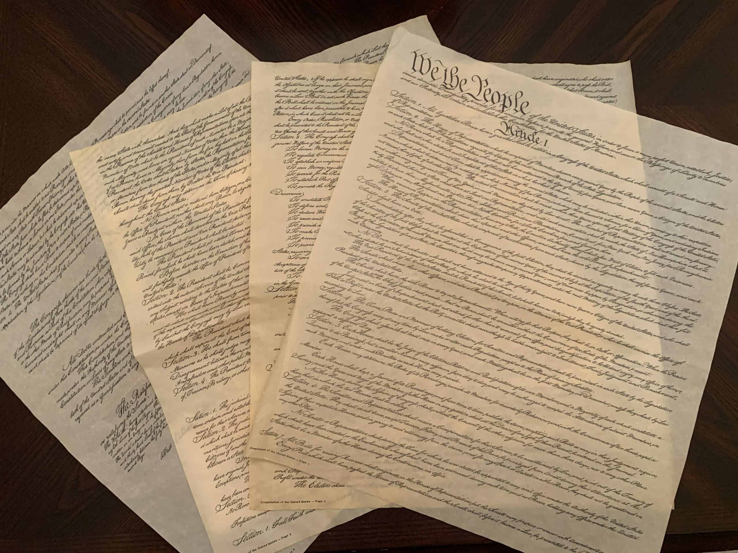 Four Page Parchment (legible) U.S. Constitution Set - Heartfelt History™